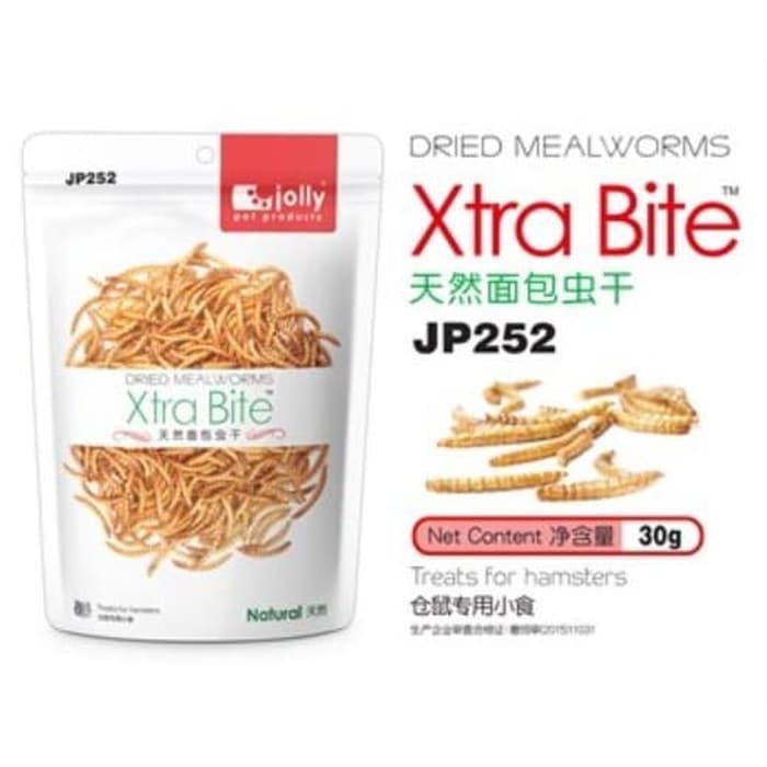 Jual RB Jolly JP252 Dried Mealworms 30gr Snack Ulat Hongkong Cacing Kering Hamster Campbel ...