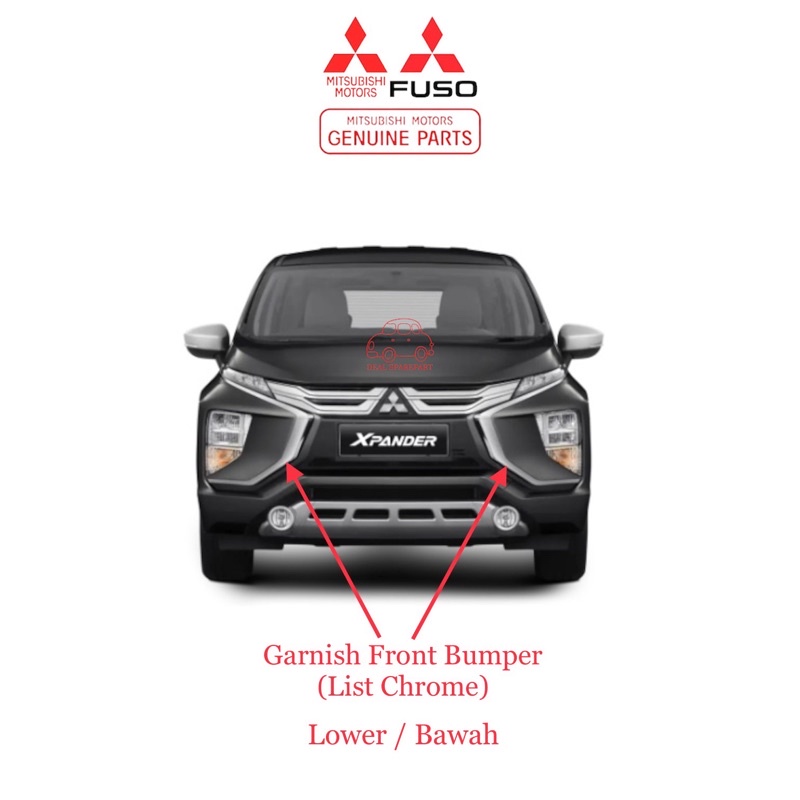 Jual List Chrome Bumper Depan Bawah Mitsubishi Xpander / Garnish Bumper ...