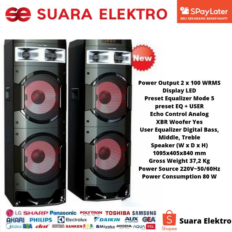 Jual Speaker Polytron Pas 10df22 Shopee Indonesia