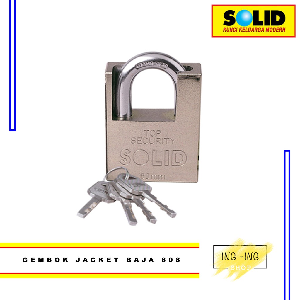 Jual Gembok BAJA SOLID 808 50 MM/ Gembok Jaket/ Gembok pagar rumah ...