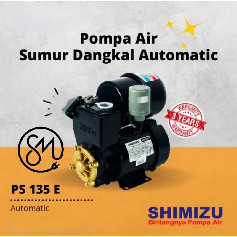 Jual Pompa Air Shimizu Auto PS-135E PS135E Water pump PS 135 E otomatis ...