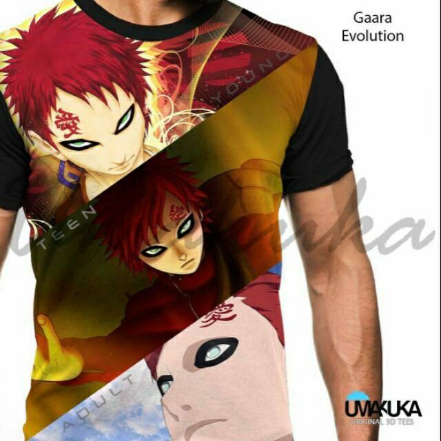 Jual Kaos Gaara Evolution karakter film kartun anak anime Naruto ...