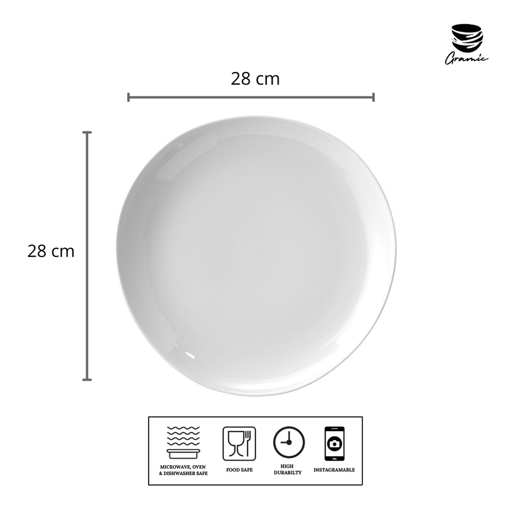 Jual Piring Satuan / Piring Keramik Polos / Piring Resto / Piring Cafe ...