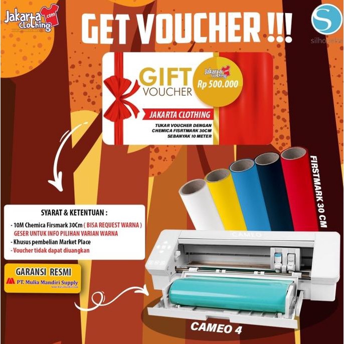 Jual Silhouette Cameo 4 Free 10meter polyflex Chemica Firstmark ...