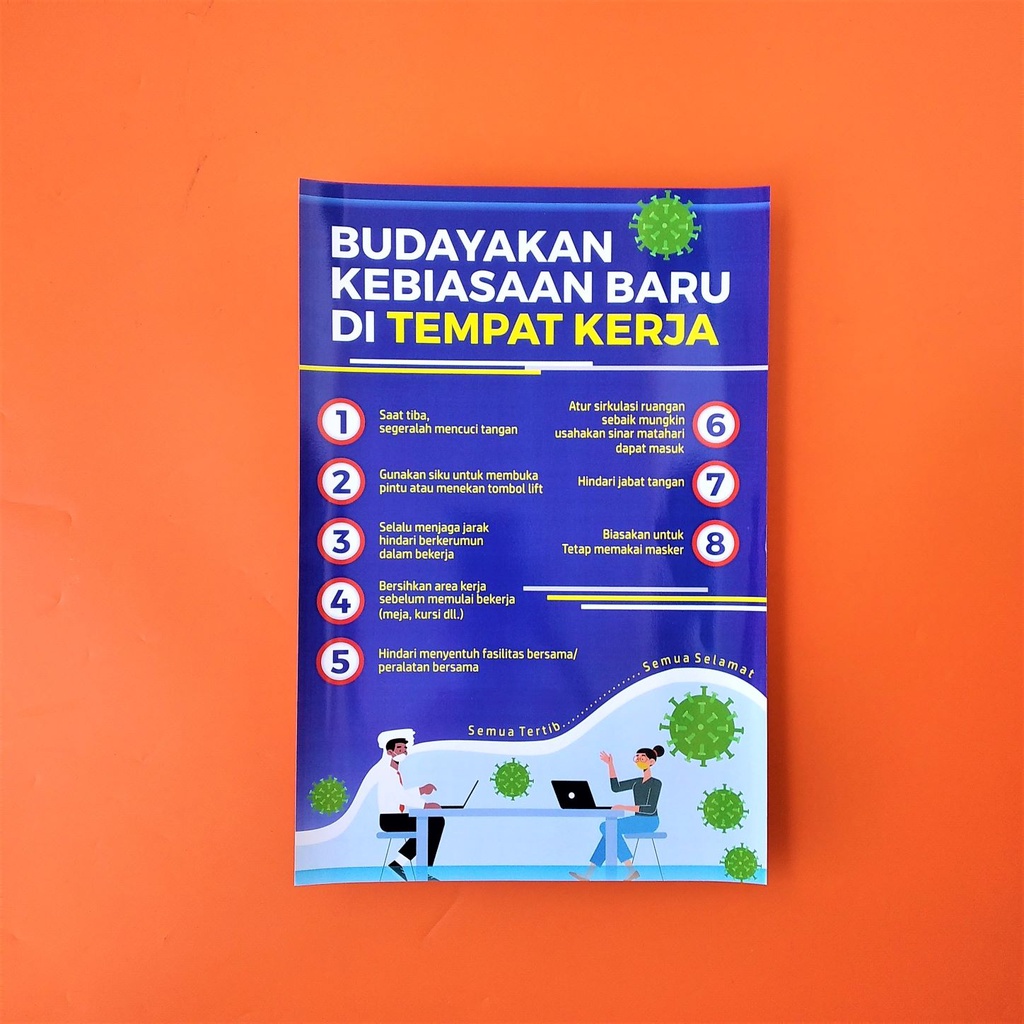 Jual Poster Kebiasaan Baru di Tempat Kerja, Poster New Normal di Kantor ...