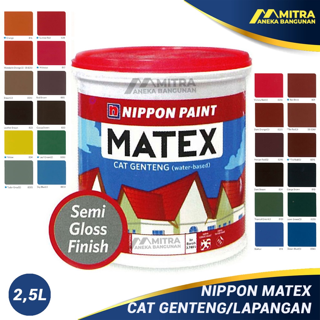Jual TINTING CAT GENTENG NIPPON PAINT MATEX / CAT LAPANGAN / CAT ...