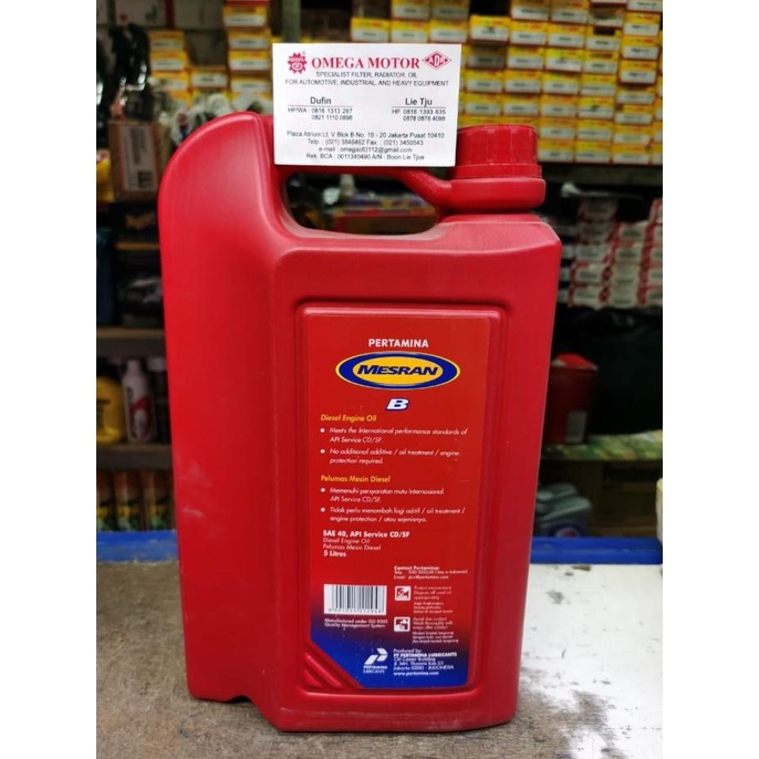 Jual Pertamina Mesran B Sae 40 Diesel Engine Oil 5 Liter | Shopee Indonesia