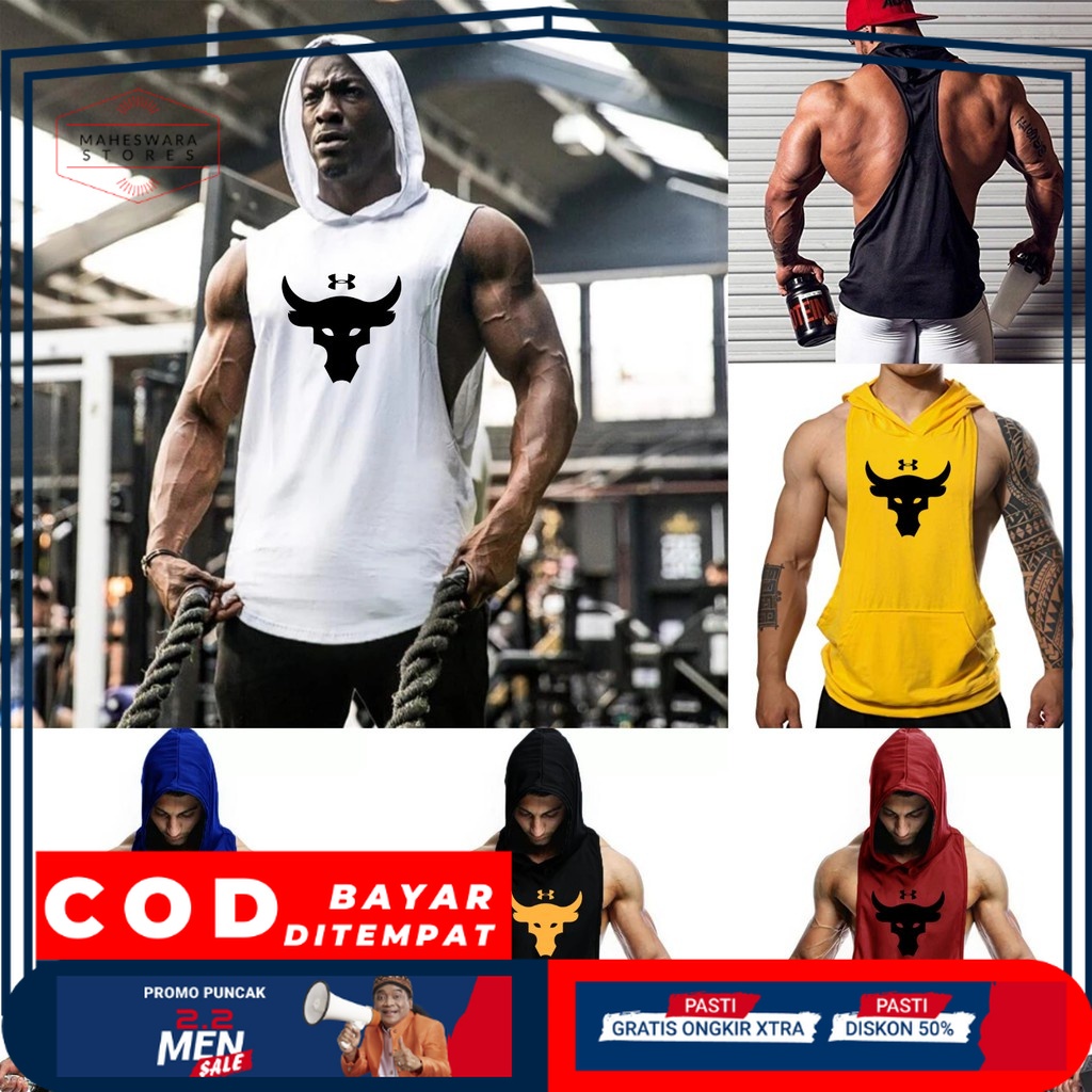 Jual SINGLET TANK TOP PRIA OLAHRAGA GYM FITNESS SENAM TRAINING RUNNING ...