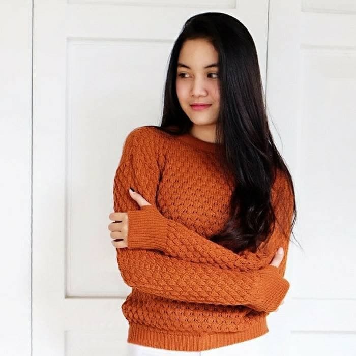 Jual POPCORN SWEATER TEBAL - MODEL ROUNDHAND - MURAH | Shopee Indonesia