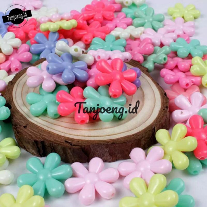 Jual (15 pcs) Manik Mote Pastel Manik Bunga Daisy Warna Pastel Manik ...