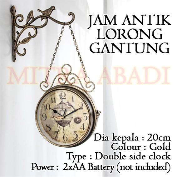 Jual Jam Antik Dinding Stasiun Cafe Lorong Jalan Vintage Model 2 Sisi ...