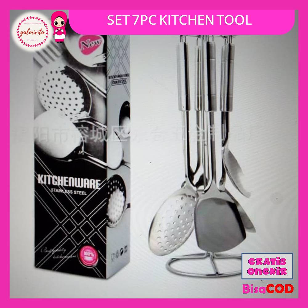 Jual Kitchen Tools Set 7 Pcs / Cooking Tools Set Spatula / Alat Masak ...