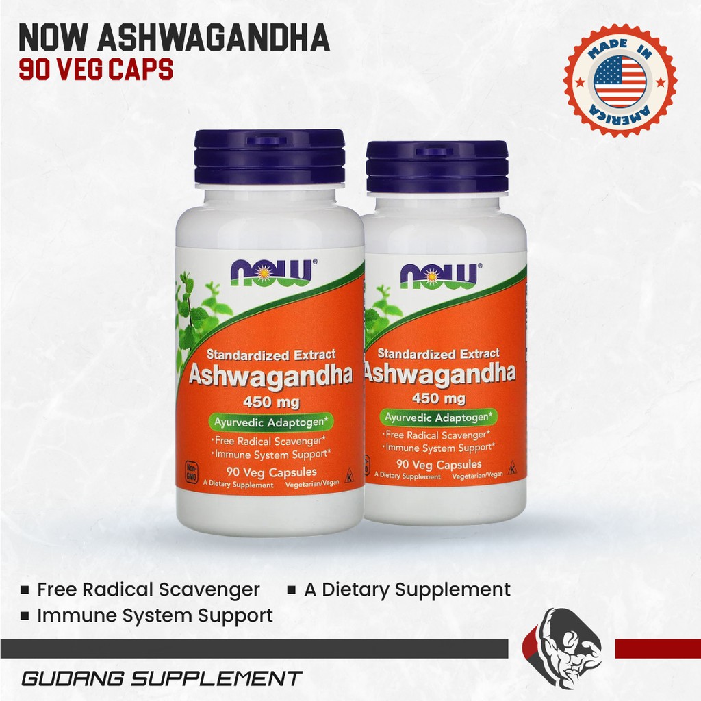 Jual Now Foods Ashwagandha 450 Mg 90 Veg Capsules Aswaganda | Shopee ...