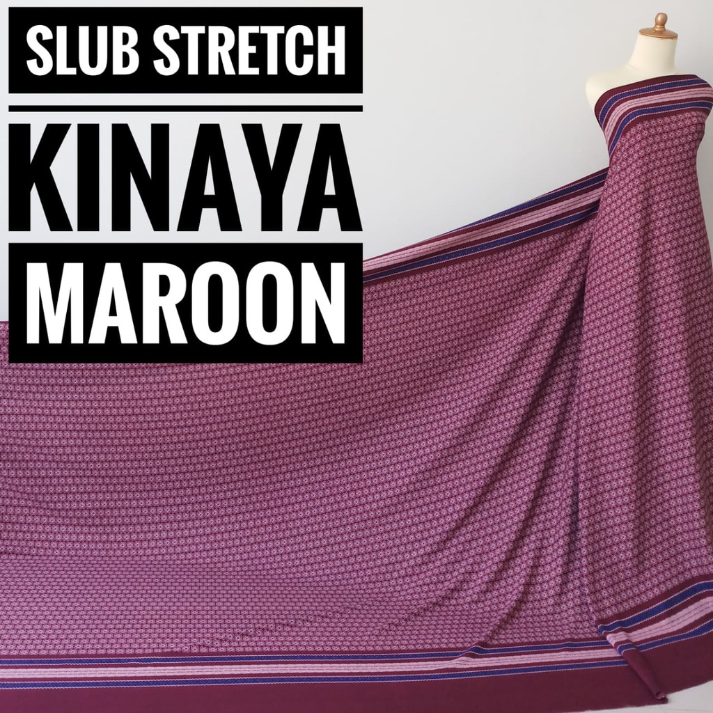 Jual LAST STOCK Kain Meteran Slub Stretch Kinaya Maroon (0.5M) | Shopee ...