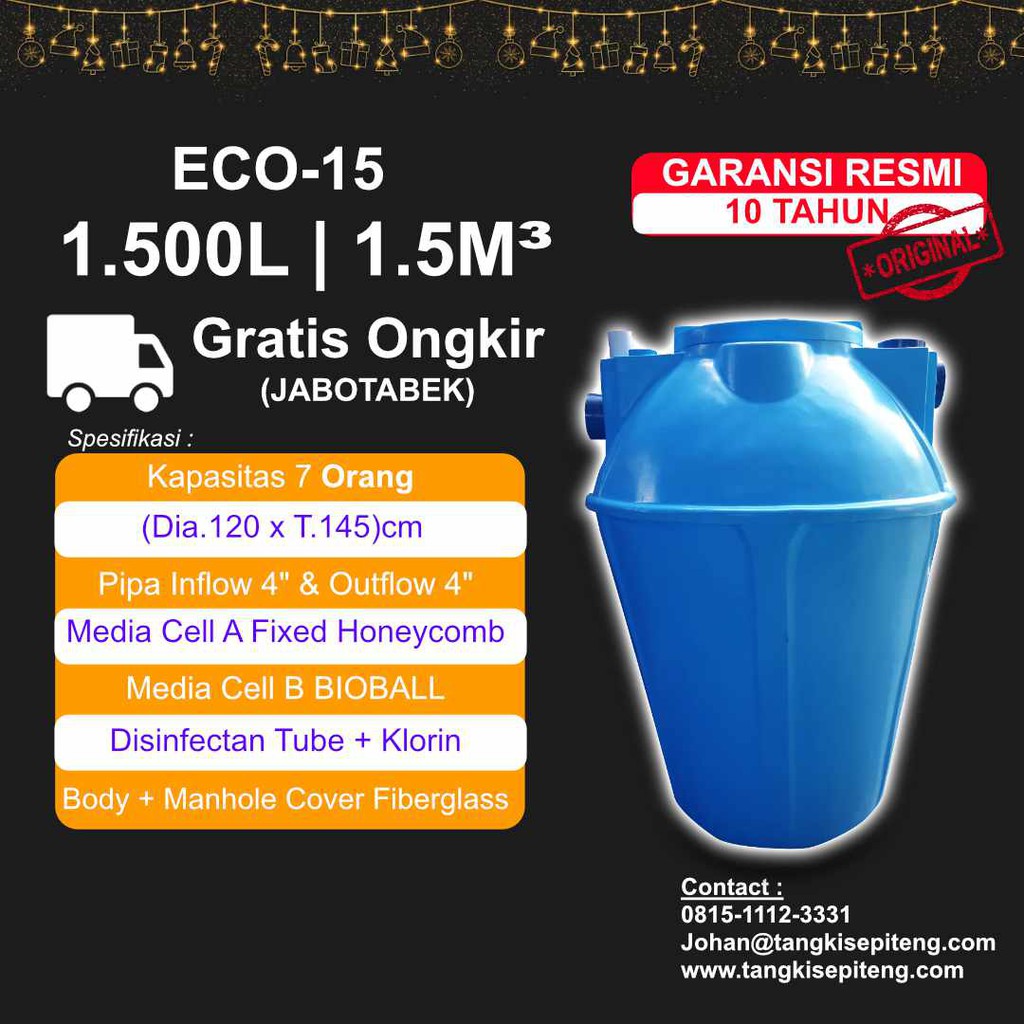 Jual BIOTANK 1500 Liter - SEPTICTANK BIO|BIOTECH|BIOFIL |BIO SEPTIC ...