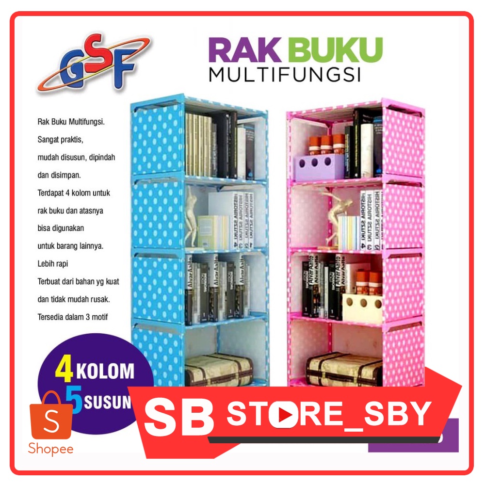 Jual RAK BUKU PORTABLE / RAK PORTABLE SERBAGUNA 4 SUSUN GSF G-4205 ...