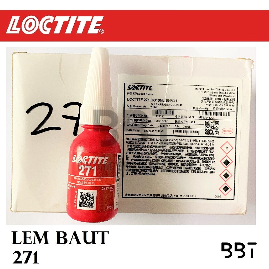 Jual Lem Baut LOCTITE 271 10ml / Loctite Threadlocker 271 / Pengisi ...