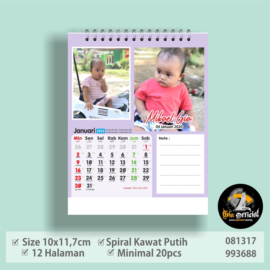 Jual Kalender mini CUSTOM souvenir toko, wedding, dll | Shopee Indonesia