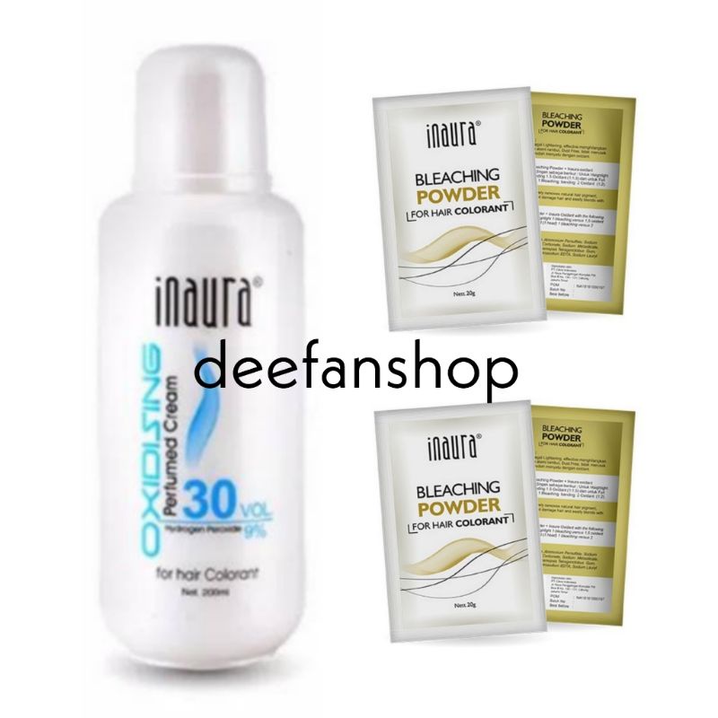Jual INAURA Bleaching (2 SACHET + PEROXIDE 200 ML) | Shopee Indonesia