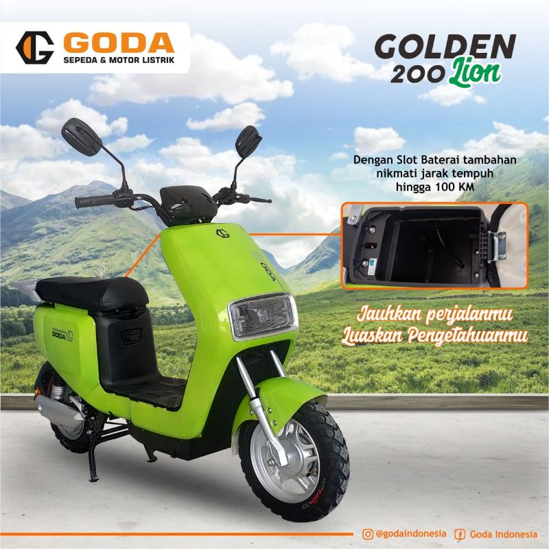 Jual Sepeda Listrik Goda Golden 200 Lion 800watt Jarak hingga 100km ...