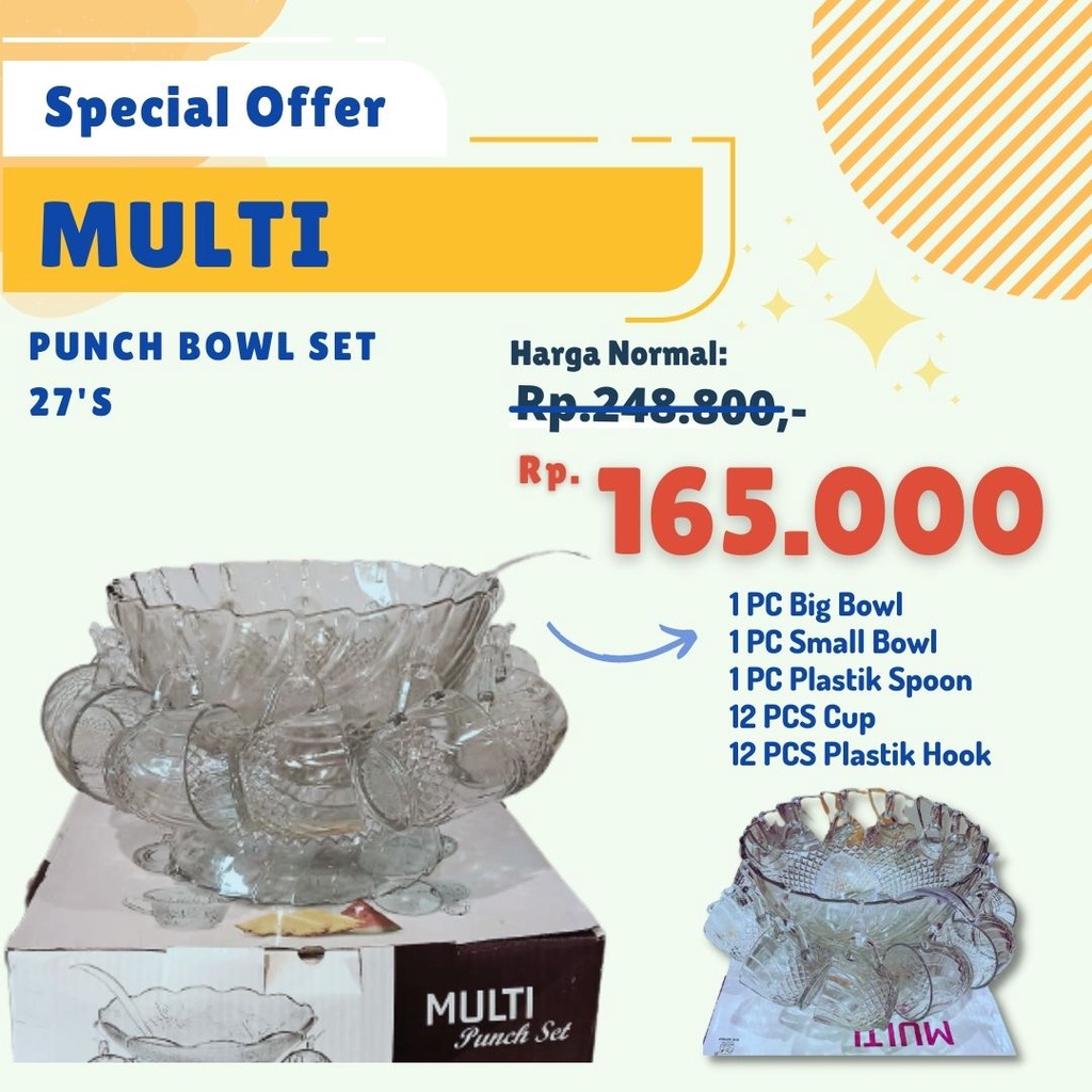 Jual Multi Punch Bowl Set 27 pcs | Shopee Indonesia