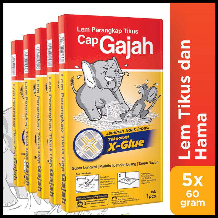 Jual Lem Tikus Trap Cap Gajah - 60Gr - Isi 5 | Shopee Indonesia