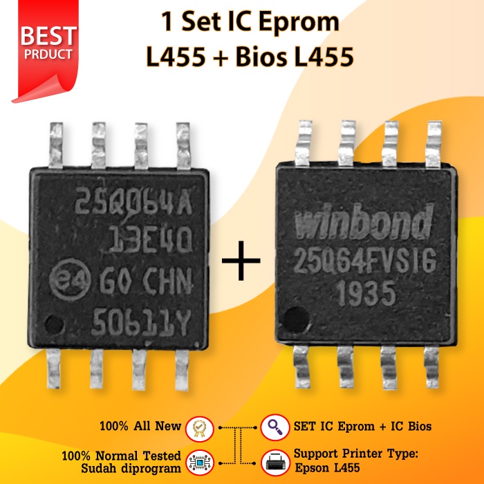 Jual IC Eprom L455 + Bios L455 Firmware Printer Epson L455 25Q64 ...