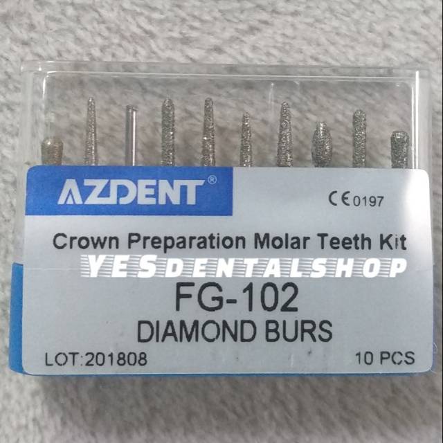 Jual BUR POLES GIGI Crown preparation molar teeth kit / Bur preparasi ...