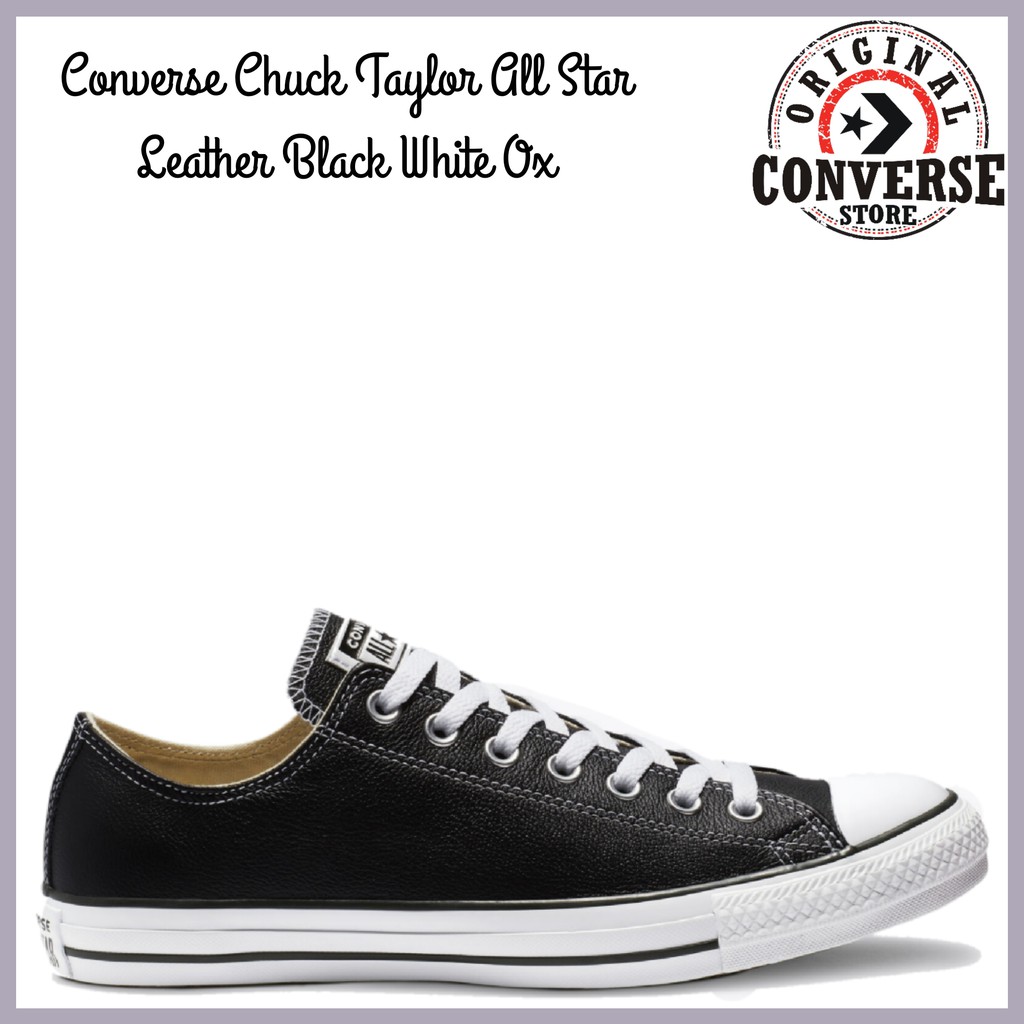 Jual ORIGINAL CONVERSE CHUCK TAYLOR ALL STAR BASIC BLACK WHITE LEATHER ...