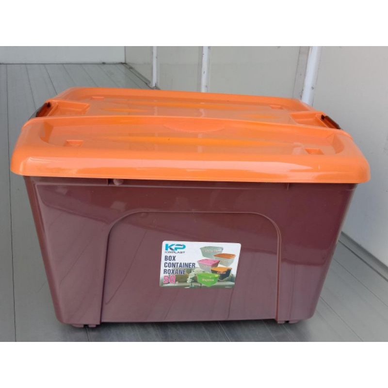 Jual KONTAINER BOX 50 LITER / CONTAINER COKLAT BOX RODA | Shopee Indonesia