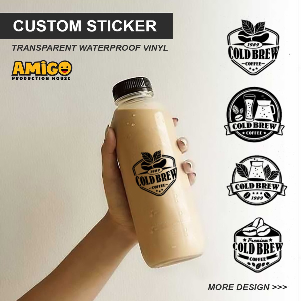 Jual Sticker Kopi Sticker Logo Branding Coffee bahan transparan anti ...