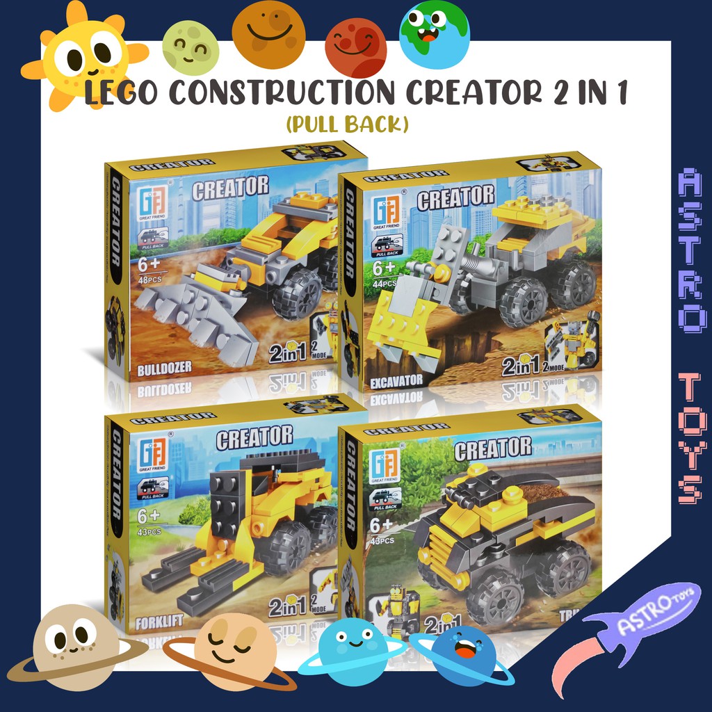 Jual Mainan Bricks City Construction 4 in 1 dan 2 in 1 (Pull Back ...