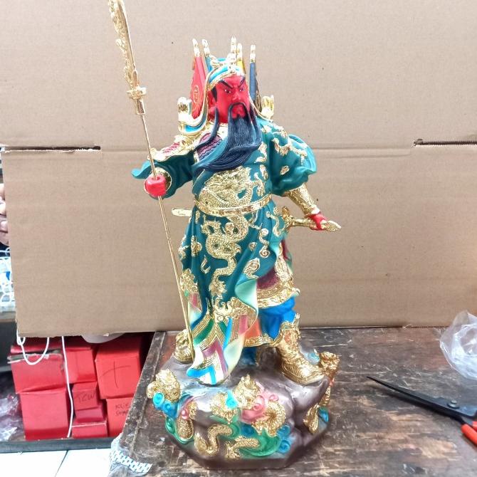 Jual Patung Dewa Kwan Kong bendera naga Kuan Te kong Guan Yu fiber 16 ...