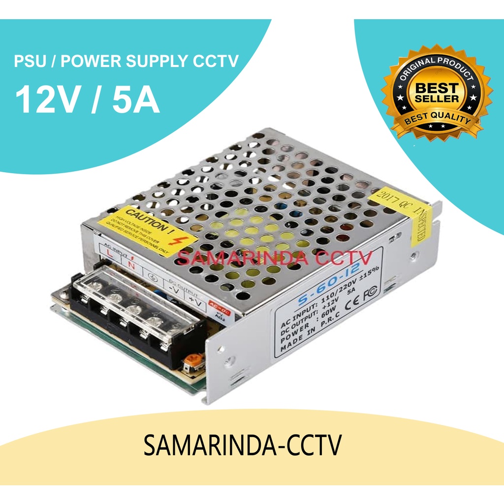 Jual POWER SUPPLY JARING CCTV 12V/5A ( ADAPTOR CENTRAL ) | Shopee Indonesia
