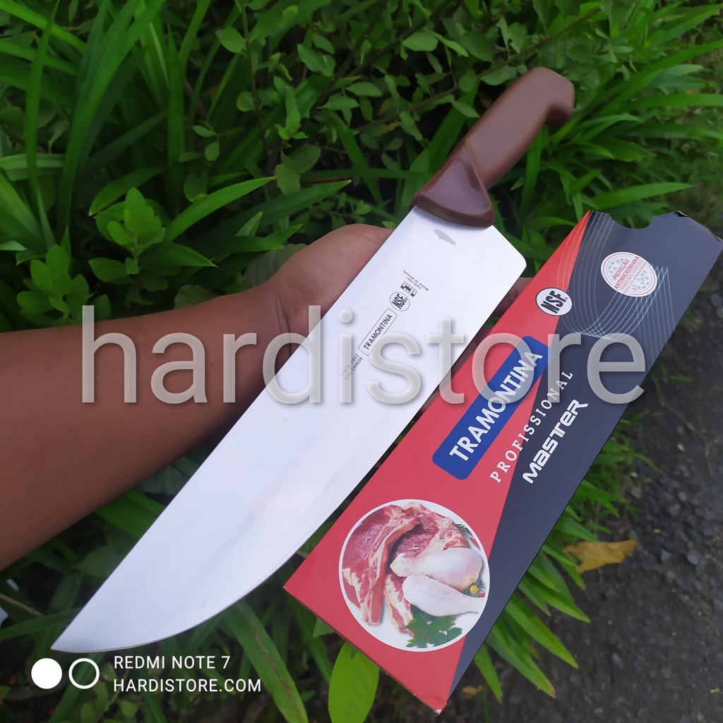 Jual PISAU SEMBELIH & IRIS DAGING 11 inchi / 28 cm TRAMONTINA MEAT BUTCHER KNIFE 24621/041 BROWN ...