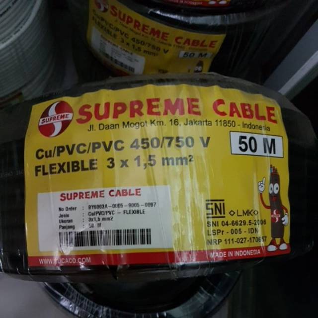 Jual KABEL SUPREME SERABUT NYYHY 3X1.5 50M 3 X 1.5 | Shopee Indonesia