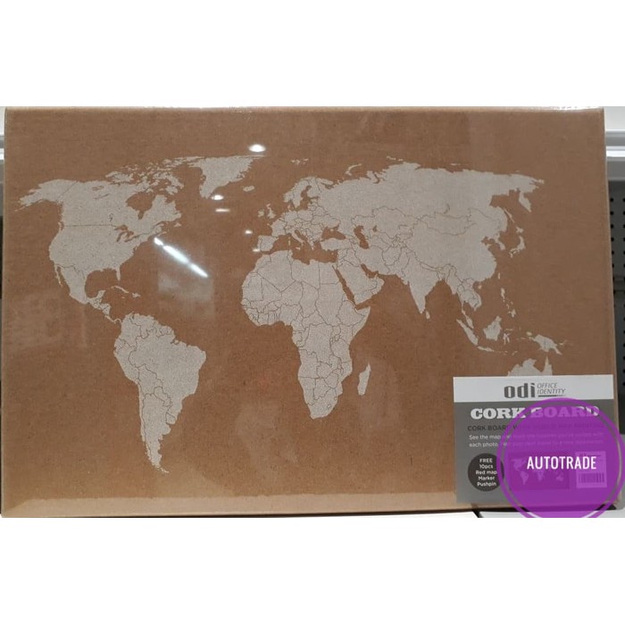 Jual BI-SILQUE CORK BOARD PAPAN MADING FIBRE FIBER KAYU PETA DUNIA ...