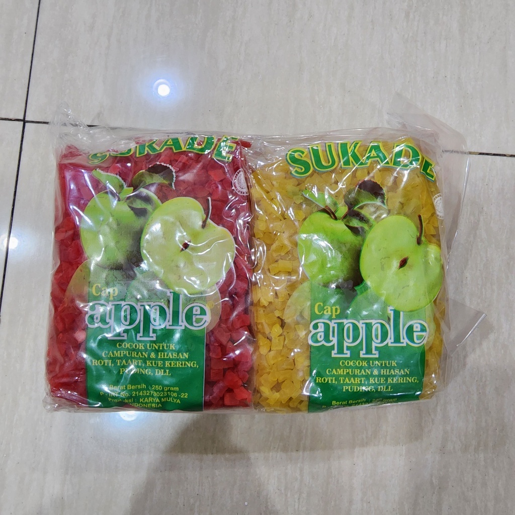 Jual SUKADE APPLE MIX 4 warna 1kg / Manisan Buah kering cincang 1 kg ...