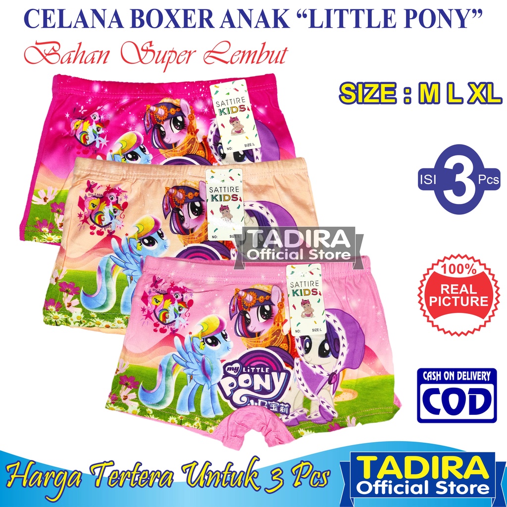 Jual 3 Pcs Boxer Anak Perempuan Gambar Kartun Celana Dalam Anak Bahan ...