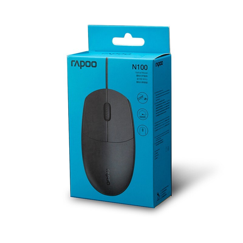 Jual RAPOO MOUSE N100 BLACK 100% ORIGINAL GARANSI RESMI | Shopee Indonesia