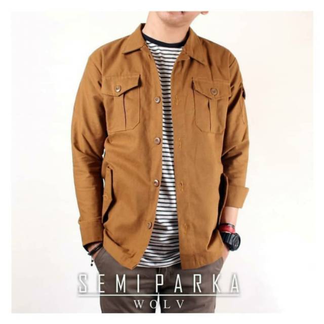 Jual JAKET KEMEJA SEMI PARKA PREMIUM ( 4 SAKU ) | Shopee Indonesia