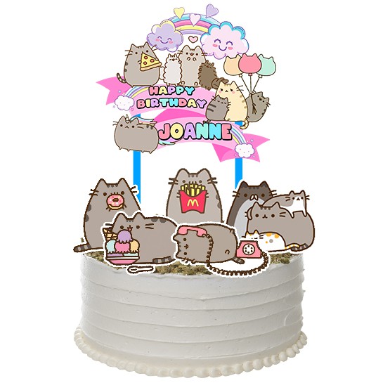 Jual Pushen Cat Cute / Kucing Topper Cake Birthday / Hiasan Kue Ulang ...