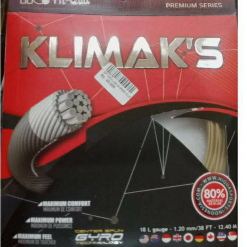Jual Senar Raket Tenis / Tennis HI QUA KLIMAKS / KLIMAK'S ORIGINAL ...