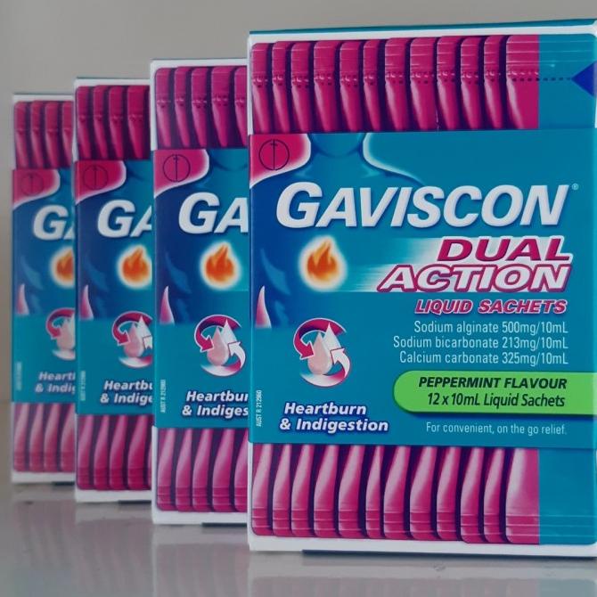 Jual GAVISCON DUAL / DOUBLE ACTION 12 LIQUID SACHETS OBAT MAAG ASAM ...
