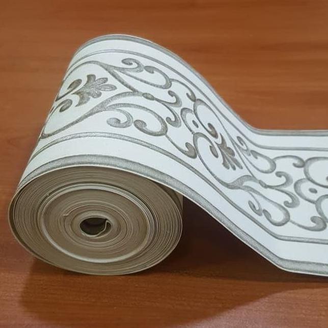 Jual >>>>>] Wallpaper List Border Wallpaper Dinding Klasik Putih Abu2 ...