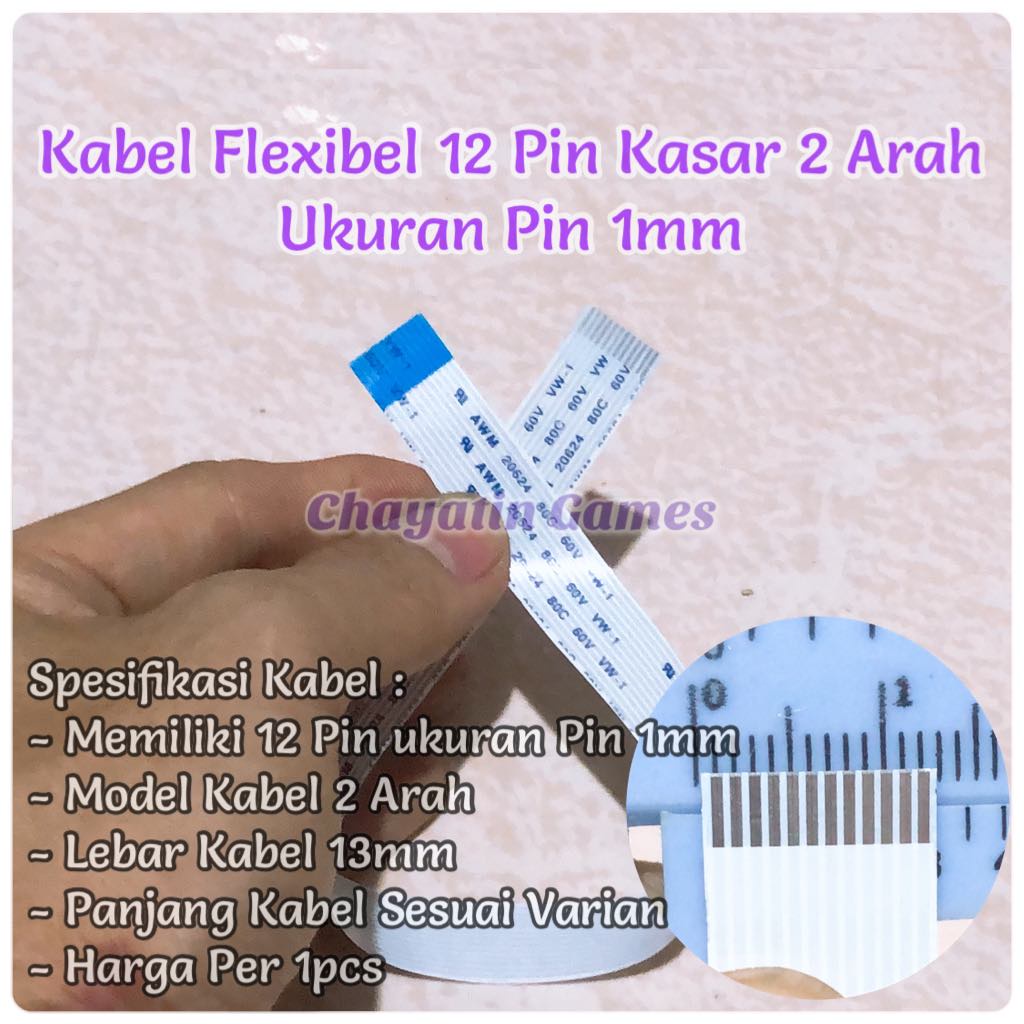 Jual Kabel Flexibel 12 Pin Kasar 2 Arah Panjang Varian Ukuran Pin 1mm ...