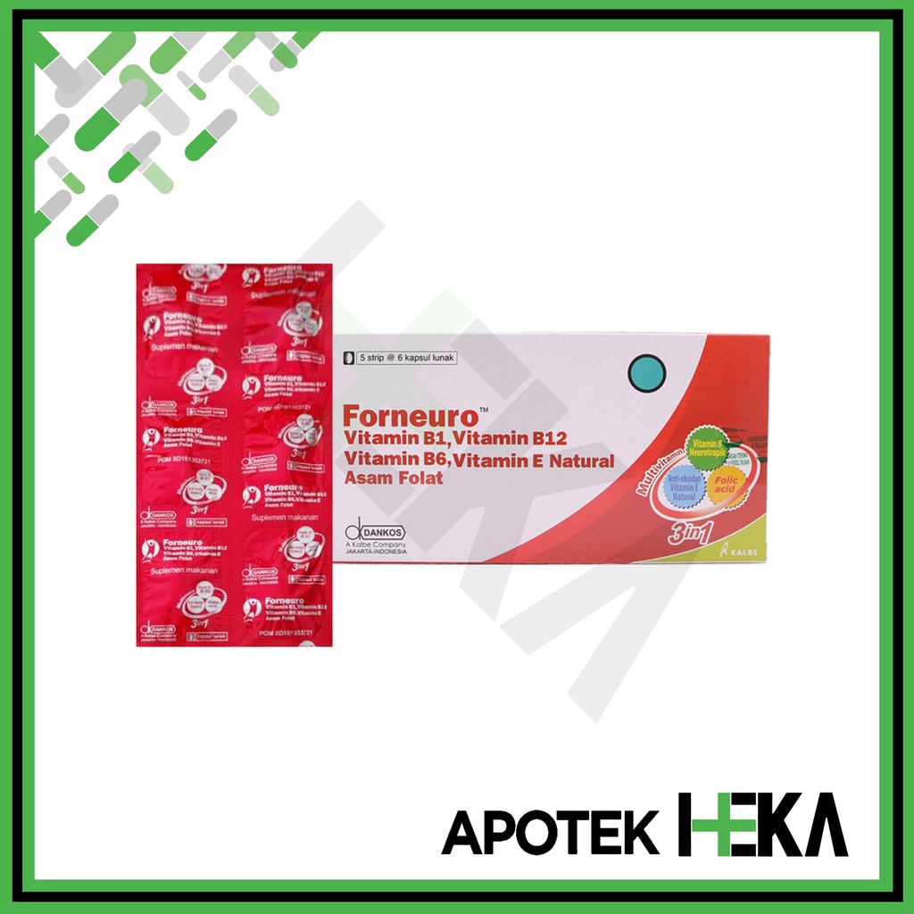 Jual Forneuro Box isi 5x6 Kapsul - Multivitamin B1 B12 B6 E Asam Folat ...