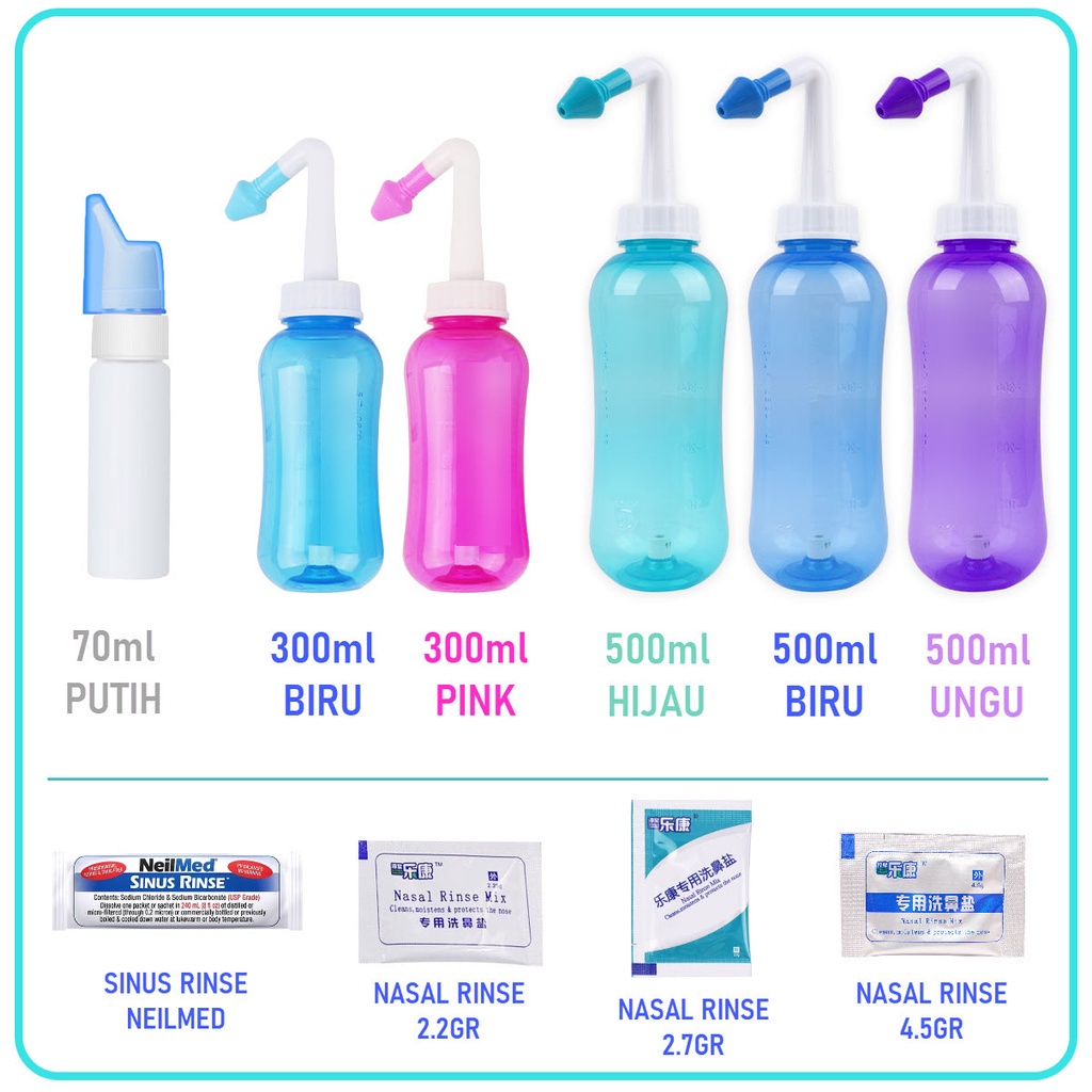 Jual Nasal Sinus Rinse Bottle | Botol Cuci Hidung | Nasal Rinse 2.25gr ...