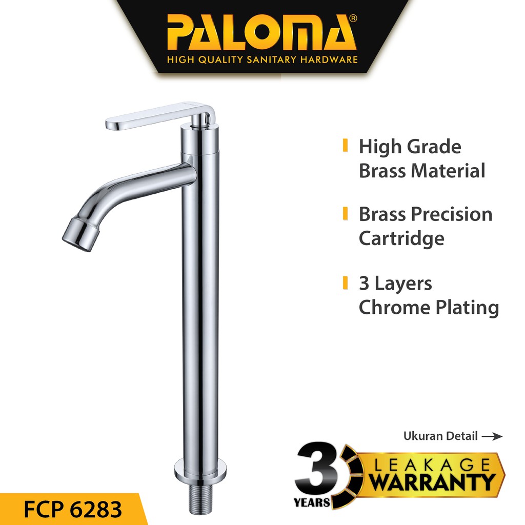Jual PALOMA FCP 6283 Keran Wastafel Tinggi Bambu Cuci Tangan Meja Kran ...
