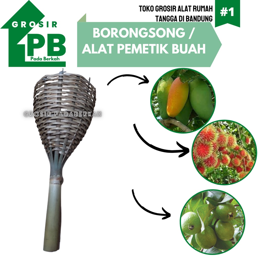 Jual Alat Pemetik Buah Keranjang Buah Bahan Bambu Borongsong Buah ...